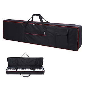 Monkeysell 88 Key Keyboard Case, Keyboard Gig Bag with 2-Pocket Keyboard Bag,600D Durable Oxford Inside Padded Full Coverage Dust for Protect Digital Piano Covers 88 keys 53.5"x13" x 6.7"…