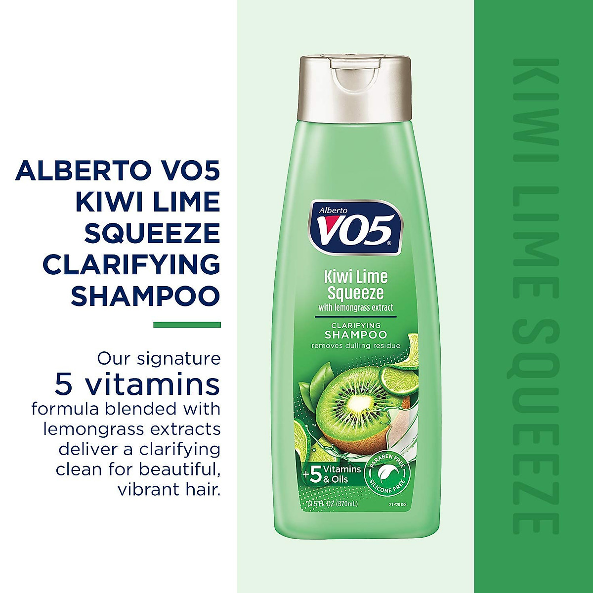 VO5 Herbal Escapes Clarifying Shampoo - 12.5 Fl Oz - Kiwi Lime Squeeze - Help Nourish, Moisturize and Hydrate Hair Leaving It Looking and Feeling Thicker, Fuller and Simply Beautiful