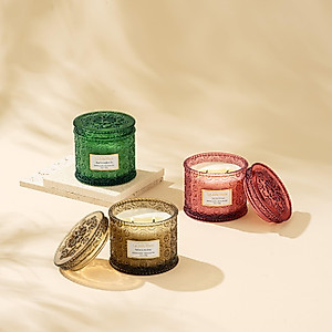 LA JOLIE MUSE Amber Candle, Scented Candles for Home, Large 2-Wick Soy Candles, Candle Gifts for Women & Men, Luxury Jar Candles, 60 Hours Long Burning, Sahara Ambre, 12oz