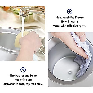 InnoMoon Ice Cream Attachment for Kitchenaid, Ice Cream & Sorbet Gelato Maker, 2 Quarts Frozen Yogurt Ice Cream Maker Attachment for Kitchenaid 4.5Qt and Larger Stand Mixers