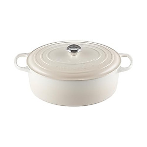 Le Creuset Enameled Cast Iron Signature Oval Dutch Oven, 9.5 qt., Meringue