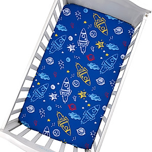 UOMNY Toddler Bedding - Kids Pillowcase for Children Bedding - Fitted Crib Sheet Standard Size Nursery Bedding Sheet(Blue Dinosaur)