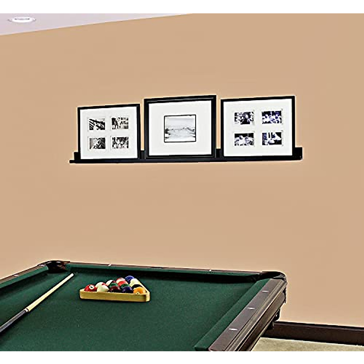 InPlace Shelving, 09084680, Floating Shelf with Picture Ledge, 35.4 Inches Wide x 4.5 Inches Deep x 3.5 Inches High, Black