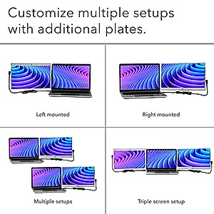 SideTrak Swivel Metal Plates for Laptop | Add On/Replacement Plates Only | Includes 2 Metal Plates (Light Silver)