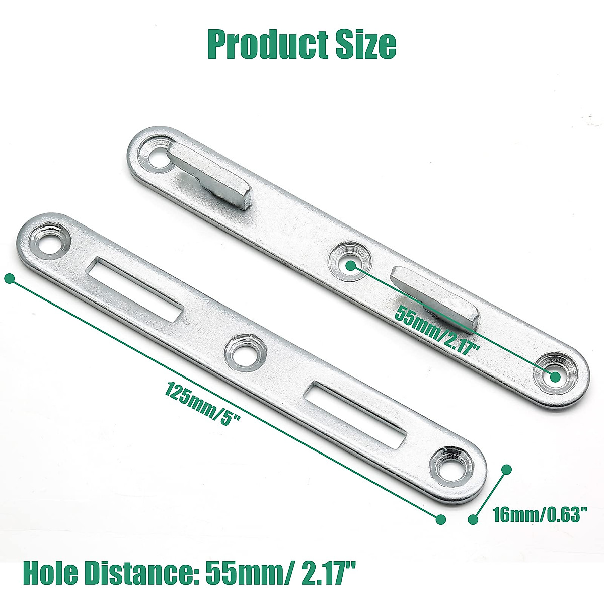 BokWin 4 PCS Wood Bed Rail Connecting Fittings，5 Inch Thicken Bed Rail Fasteners Zinc Round Bed Hook