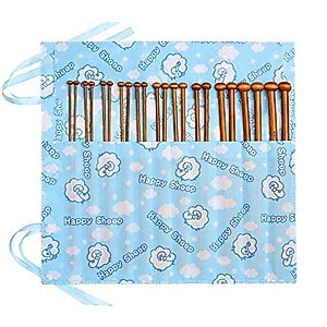 Fairycece Bamboo Knitting Needles Set Knitting Needle Case Kits for Beginners Wooden Wood