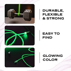 Statik GloBright Universal Light-Up Cable - Magnetic Smart Fast Charging Charger with Durable Nylon Braid - Lights up in The Dark (Green)