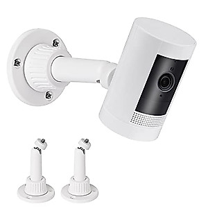 2Pack Wall Mount Compatible with Ring Stick Up Cam & Ring Indoor Cam, 360 Degree Adjustable Mounting Bracket Accessories for Your Ring Surveillance Camera - White