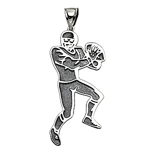 Football Player Sports Sterling Silver Pendant