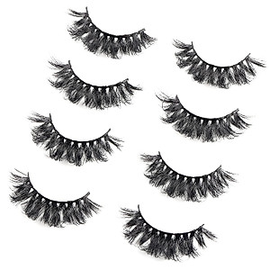 BEFACL Fluffy False Eyelashes 18mm 20mm Fluffy Mink Lashes 6D Mink Eyelashes Natural Look Mink Lashes Faux Mink Strip 3D Lashes Pack 4 Pairs (BF02)