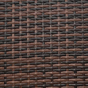 24 inch Counter Height Rattan Wicker Bar Stools Set of 4, Bistro Pub Backless Barstools, Kitchen Dining Room Chairs, Indoor Outdoor Furniture (Brown)