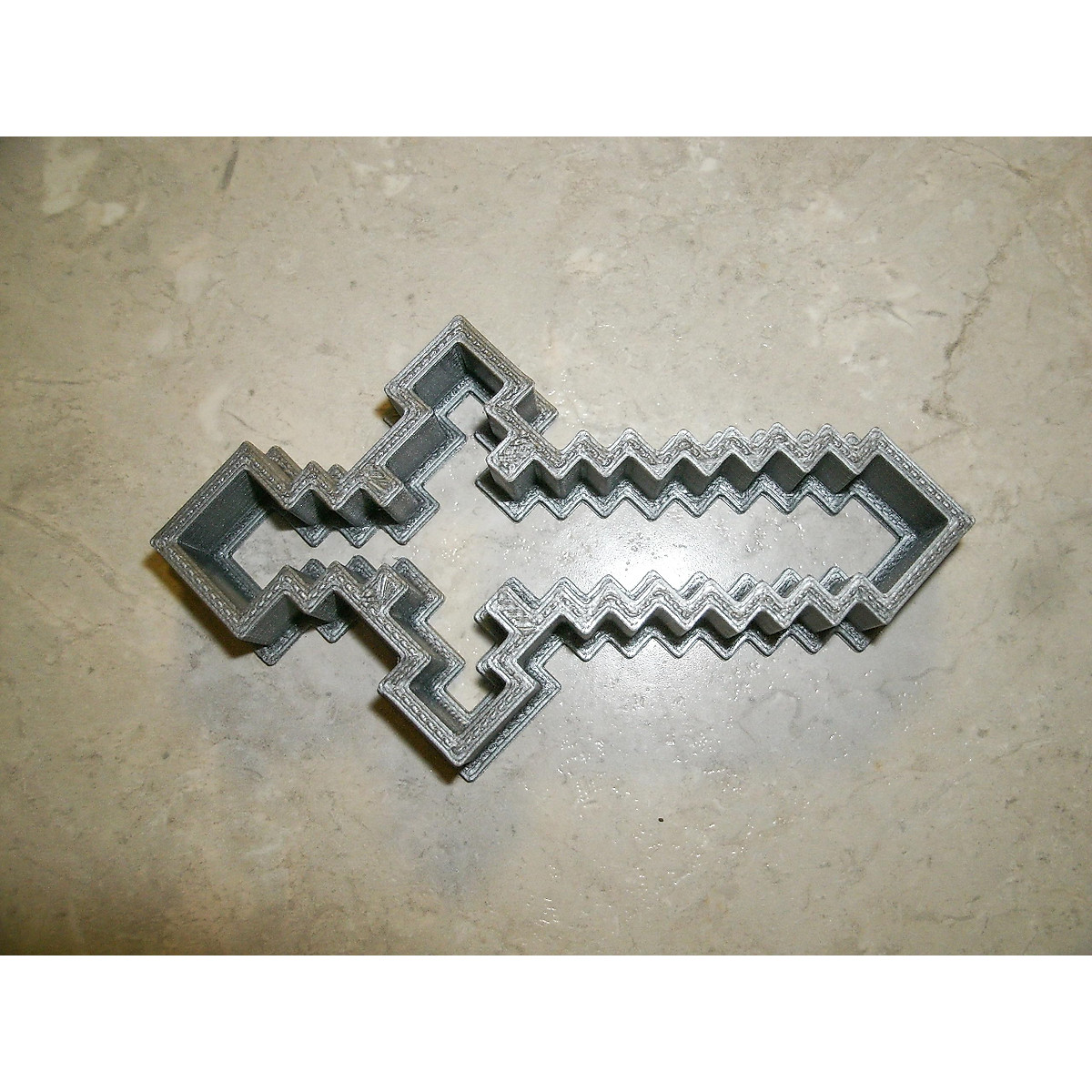 BLOCK ADVENTURE VIDEO GAME SWORD SHAPE OUTLINE COOKIE CUTTER MADE IN USA PR426