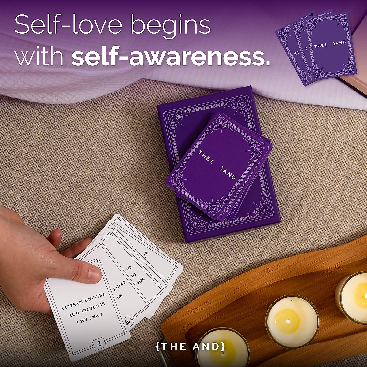 {THE AND} Self Love Edition - 199 Self Reflection Cards to Improve Self Awareness - Self Care Question Card Deck to Prompt Mindfulness & Meditation - Explore Identity for Women & Men by The Skin Deep