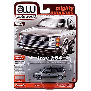 Auto World 64402 1:64 Mighty MiniVans 1985 Plymouth Voyager Series A Silver
