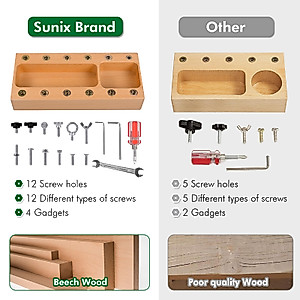 Sunix Montessori Screw Driver Board for Kids, Screw Sorter Game Basic Skills Educational Sensory Learning Toy for 3 4 5 Year Old Kids Toddlers, Preschool, Classroom STEM Montessori Toy