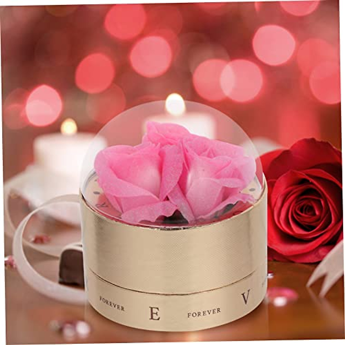 SEWOART Box Packing Box Chocolate Boxes with Flower Acrylic Flower Box Mini Cupcake Mini Paper Cups Clear Cake Containers Cake Plastic Container Wedding Supply Elegant Candy Container Dome