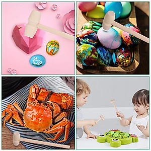 30 Pcs Wooden Hammers for Chocolate Handmade Wooden Crab Mallets Smashable Heart Chocolate Smooth Finished Hammers Educational Pounding Tool Breakable Easter Eggs Tool (30 Pcs Wood Hammer)