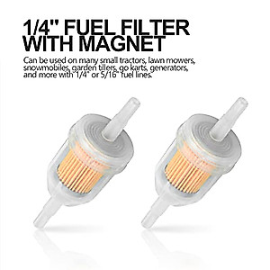 Gas Inline Fuel Filters, 10Pcs 1/4"and 5/16Inch Engine Filter for Kawasaki Kohler Briggs & Stratton John Deere Fuel Line, Replacement for Lawnmowers Riding Mower Garden Lawn Tractor ATV Motorcycle