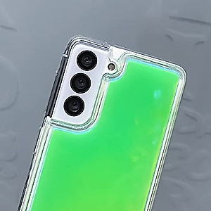 Yatchen Liquid Fluorescent Case for Samsung Galaxy S23 Ultra,Luxury Fun Glow in The Darkness Quicksand Clear Soft TPU Back Cover Luminous Shockproof Protector (Green, Galaxy S23 Ultra)