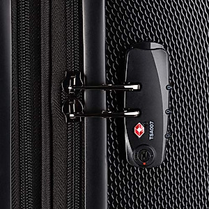 SwissGear 7272 Energie Expandable Hard-Sided Luggage With Spinner Wheels & TSA Lock, Black, 27”