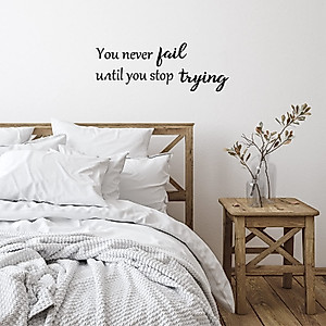 5 Sheets Vinyl Wall Quotes Stickers Inspirational Quotes Decals Peel and Stick Motivational Wall Decals Never Give up Anything is Possible Wall Decals for Bedroom Living Room Office Bathroom