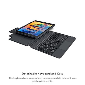 ZAGG - Pro Keys Wireless Keyboard with Trackpad and Detachable Case - Compatible with The Apple iPad 10.2"(Gen 7,8,9) - Charcoal