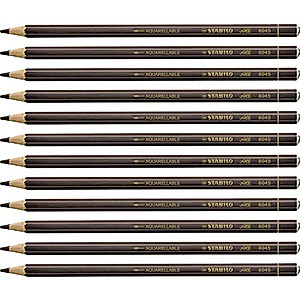 STABILO Coloured Pencil for Almost All Surfaces All - Pack of 12 - Brown
