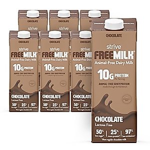 FREEMILK Chocolate, Animal-Free Dairy Milk, 32 oz Carton (Pack of 6), Lactose Free, 10g Protein per Serving, Chocolate Milk, Shelf Stable, Precision Fermentation, Perfect Day