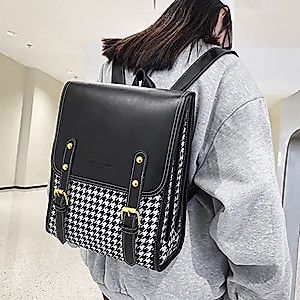 LEMITA Backpack 2023 Spring Color Contrast Large-capacity Schoolbag Work Commuting Backpack Handbag,black,26*14*32CM