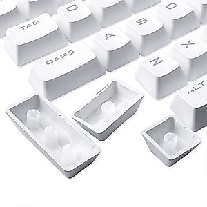 PBT Double-Shot Full Set 104 Key keycaps US Layout Replacement for Corsair K70 RGB MK.2 SE Mechanical Keyboard (White)