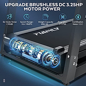 Treadmill with Incline,FUNMILY 3.25HP 18 INCH Wide Treadmill for Home, 300lb Capacity Walking Running Machine with 36 Preset Programs,18"x51" Running Belt, LCD Display, App Control