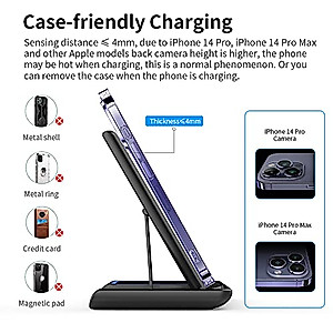 Wireless Charger,ANYLINCON 3 in 1 Wireless Charger Station for Apple iPhone/iWatch/Airpods,iPhone 14,13,12,11 (Pro, Pro Max)/XS/XR/XS/X/8(Plus),iWatch 7/6/SE/5/4/3/2,AirPods 3/2/pro