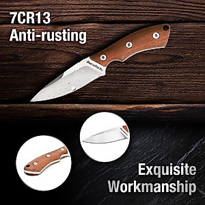 DURATECH Compact Fixed Blade Knife and Flissa Bushcraft Knife