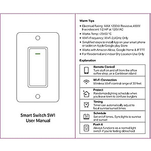 MOES WiFi Smart Light Switch, 2 Gang No Screw Panel Smart Life/Tuya App Wireless Remote Control Wall Switch Timer for Lights, Compatible with Alexa, Google Home, Neutral Wire Required, No Hub Required