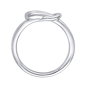 EternalDia 925 Sterling Silver Miracle-Plated 0.05 Cttw Diamond Love Knot Promise Ring Size 5.5 for Women (Color I-J, Clarity I2-I3)