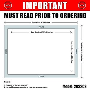 Crawl Space Access Door - Read Instructions Prior to Ordering (Black, for 20" Height x 32" Width Openings)
