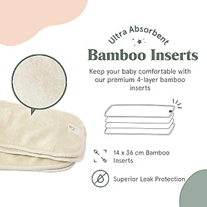 LA PETITE OURSE 2 One-Size Reusable Pocket Diapers with 4 Diaper Inserts, 1 Wet Bag and 1 Diaper Liner Roll (100 Sheets) per - The Perfect Trial Kit - Laziness