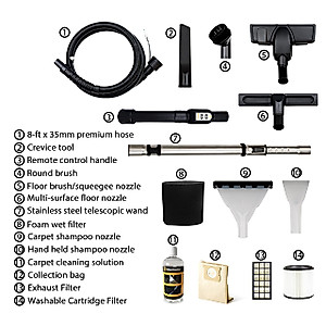 Vacmaster Wet Dry Shampoo Vacuum Cleaner 3 in 1 Portable Carpet Cleaner 8 Gallon 5.5 Peak HP Power Suction