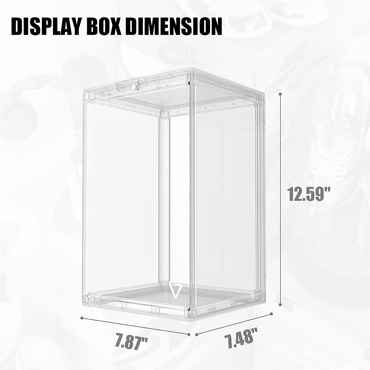 GOTO White Display Storage Case only Front Clear, Assemble Display Box, Dustproof Protection Show Case for Action Figures, Garage Kits, Legos, Collectibles, Bearbrick Toys (1 X 400%, 12L)