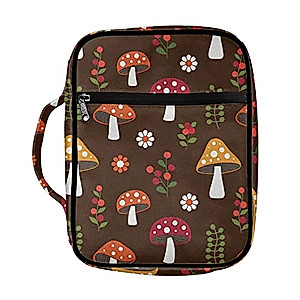 chaqlin Cute Bible Covers Mushroom Pattren Carrying Church Tote Bags with Bookmark Slot Fits Book 11X8X2.36 in Bible Protective