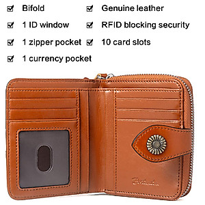 BOSTANTEN Womens Leather Wallets RFID Blocking Large Capacity＆Leather 15.6 inch Laptop Backpack Computer Bag