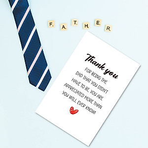Arsagen Step Dad Thank You Card, Thank You for being the Dad, Heartfelt Father's Day Card for Bonus Dad, Stepdad Birthday Card