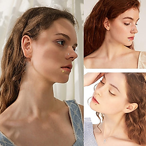 Drperfect 12 Pcs Lip Rings for Women Men 16 Gauge Stainless Steel Labret Studs Cartilage Forward Helix Tragus Earrings Monroe Medusa Piercing Jewelry