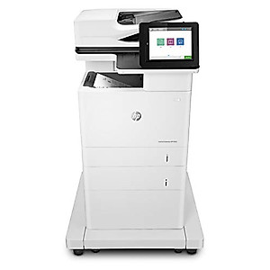 HP LaserJet Enterprise MFP M635fht Monochrome All-in-One Printer with built-in Ethernet, 2-sided printing, extra paper tray & wheeled stand (7PS98A)