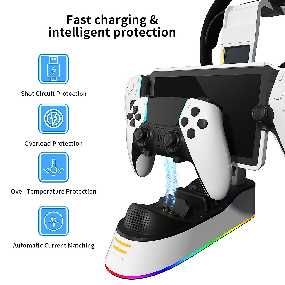 PS-5 Controller Charger Compatible for P5 Controllers,JOYTORN PS-5 Charging Station with High Speed