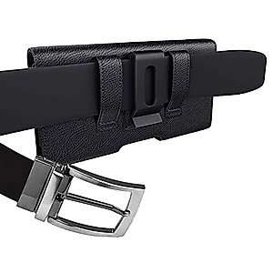 Meilib Large Holster for iPhone 14 Plus, 14 Pro Max, 13 Pro Max, 12 Pro Max, 11 Pro Max, Xs Max, 8 Plus, 7 Plus Cell Phone Belt Holder Case with Belt Clip Pouch Cover (Fits Phone with Case on) Black