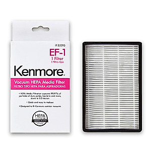 Kenmore 53295 EF-1 HEPA Media Vacuum Cleaner Exhaust Air Filter for Upright and Canister Vacuums,White