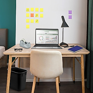 Acrimet Wastebasket, Deskside Bin, 3.25 Gallon/13 Quart/12 Liter (Plastic) (Black Color) (Set of 8)