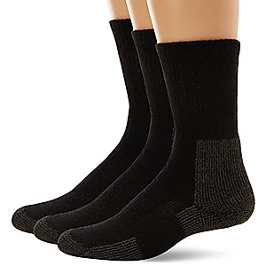thorlos unisex adult Kx Max Cushion Crew Hiking Socks, Black (3 Pair Pack), Medium US