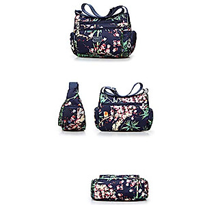 NOTAG Crossbody Bags for Women Nylon Shoulder Bag Floral Multi-Pocket Purses and Handbags (CH)
